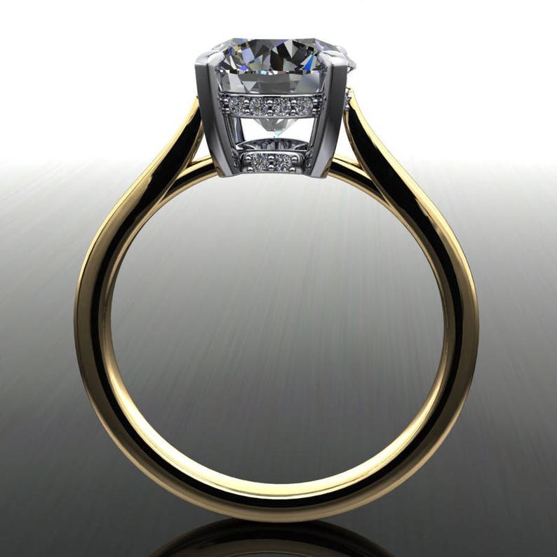 Kaia Ring - 1.9 Carat Round NEO Moissanite Engagement Ring, Two Tone ...