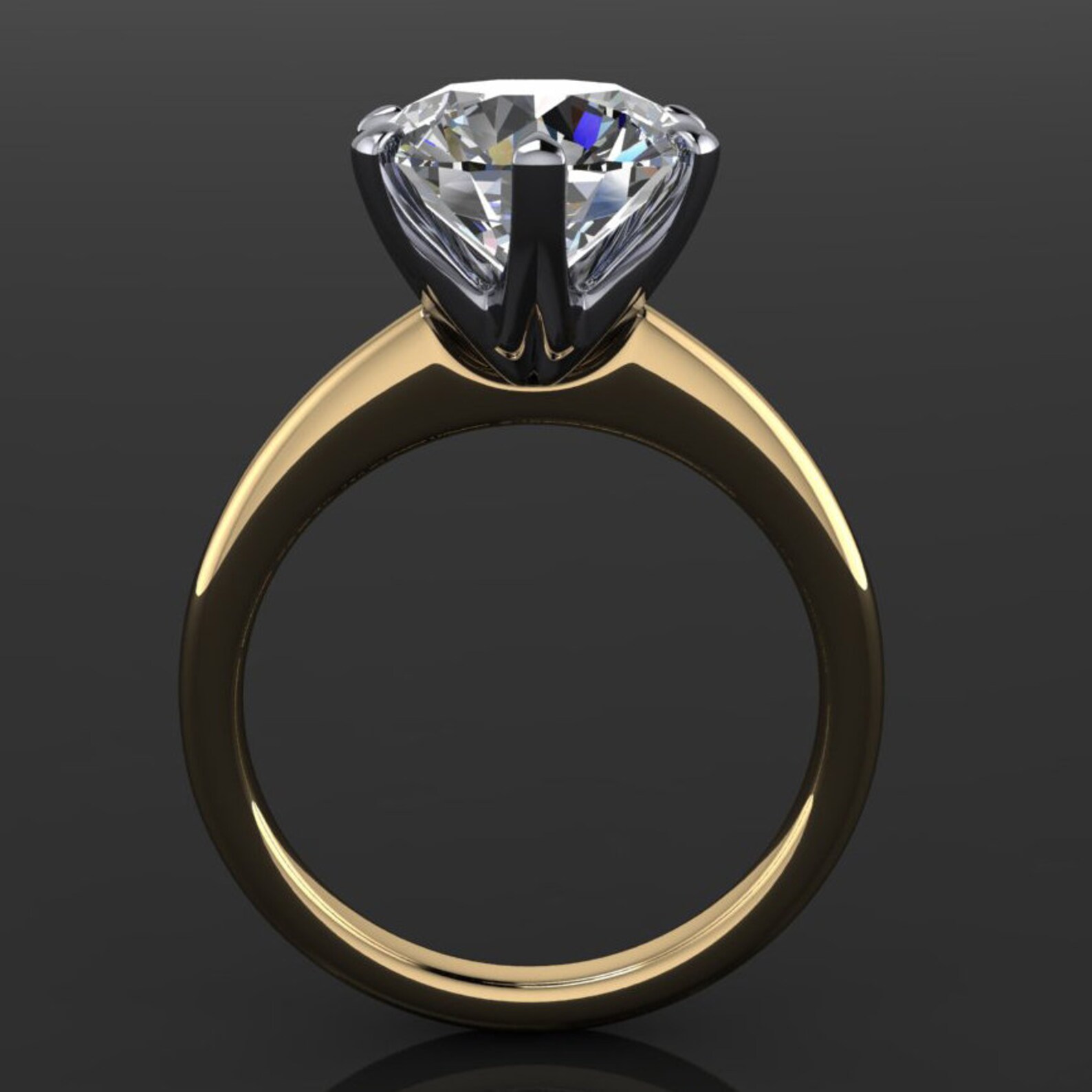 Naomi ring 3 carat round NEO moissanite engagement ring | Etsy