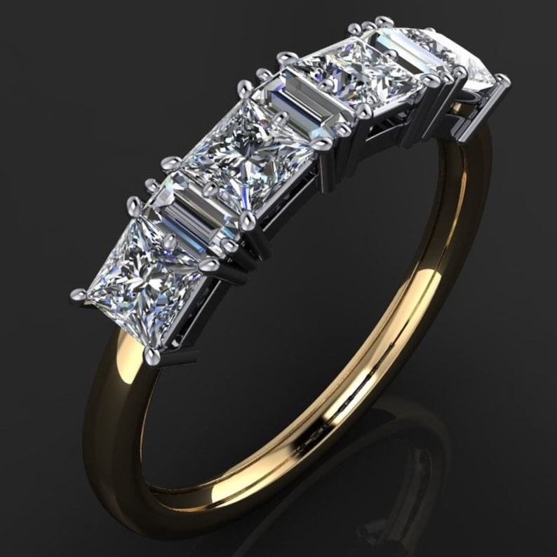 Emery Ring 7 Stone Moissanite Anniversary Band | Etsy