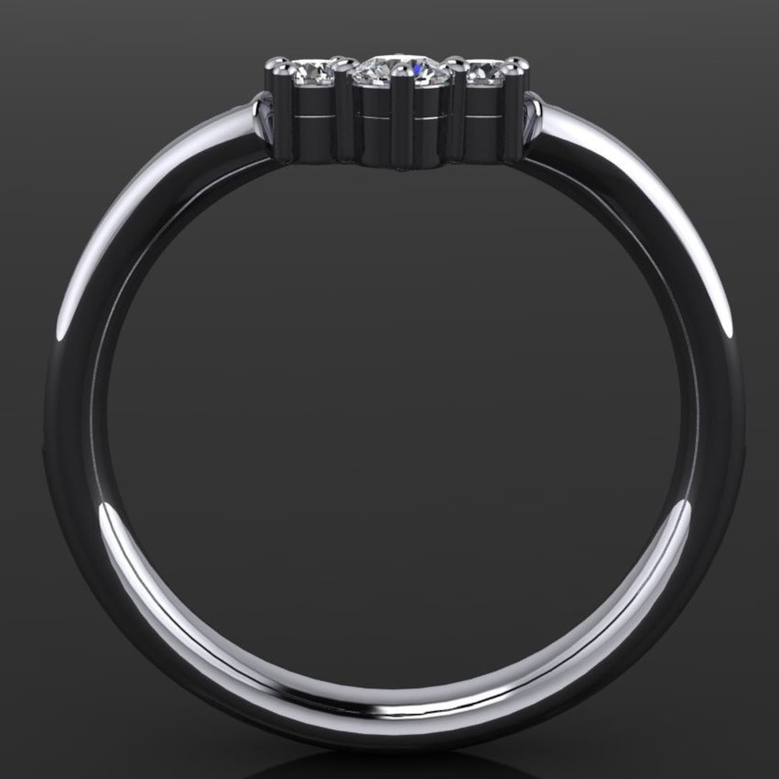 Mimi Ring - Contoured Diamond Tiara Wedding Band - Etsy