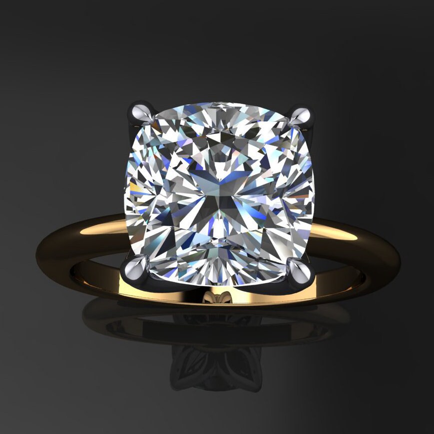 Natalie Ring 2.5 Carat Cushion Cut NEO Moissanite Engagement | Etsy