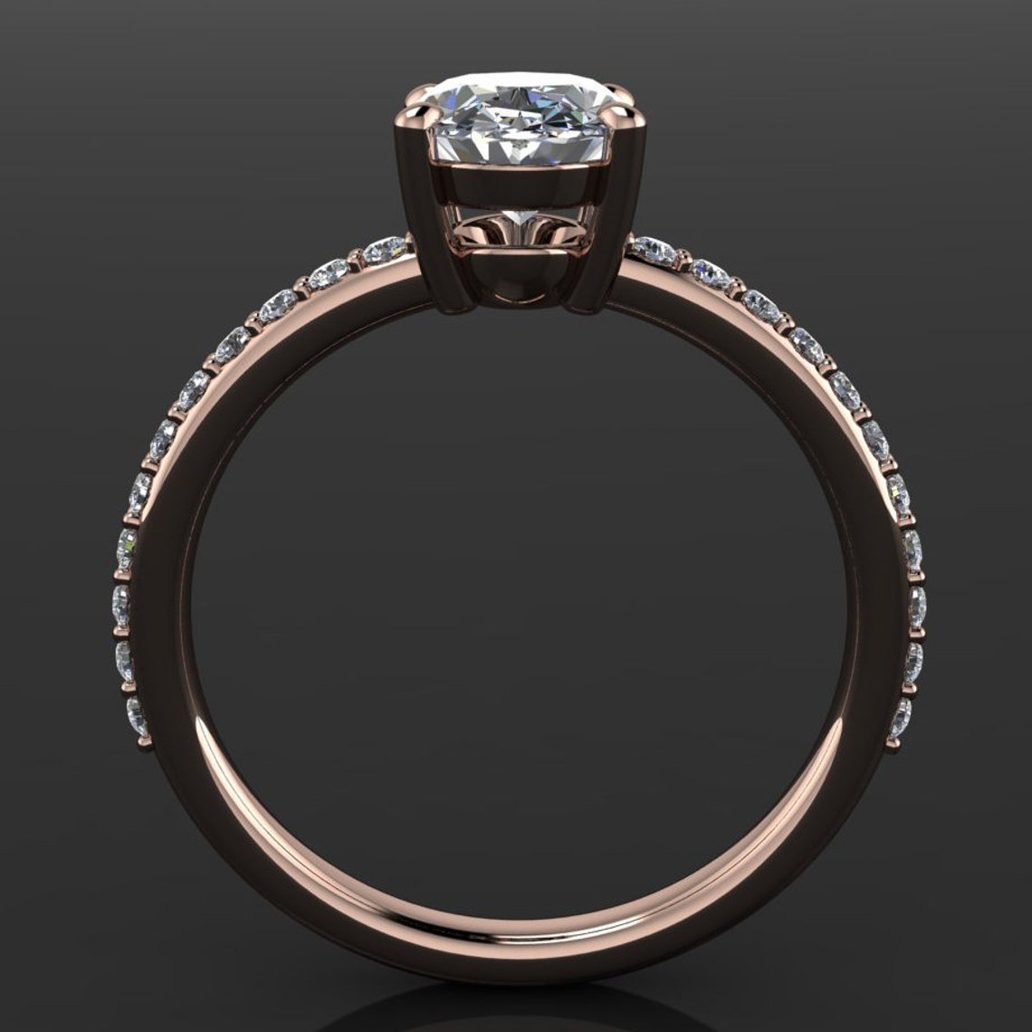 Eliza Ring 1.5 Carat Oval NEO Moissanite Engagement Ring | Etsy