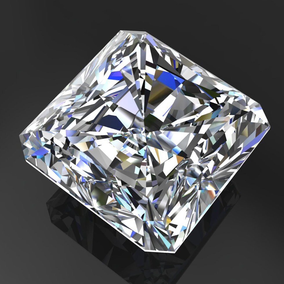 ZAYA Moissanite Square Cut Radiant Moissanite Colorless - Etsy