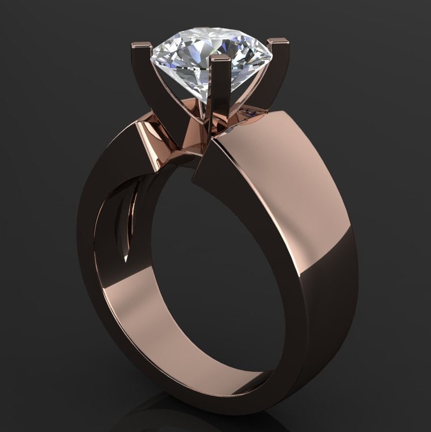 Cleo ring 2.2 carat round NEO moissanite engagement ring | Etsy