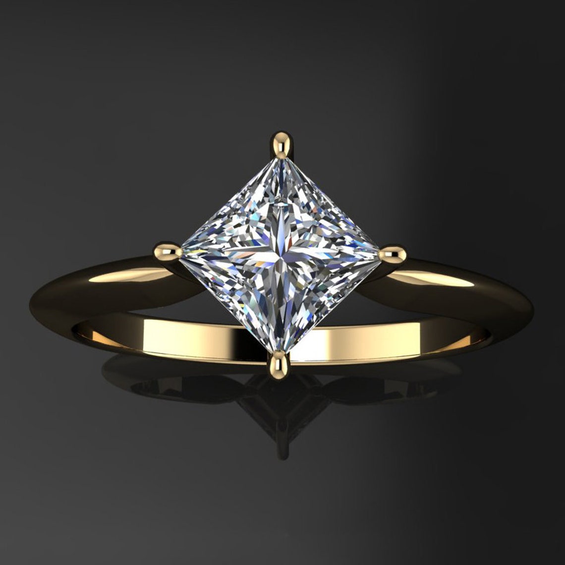 Princess Cut Moissanite Engagement Ring Arden Ring Promise - Etsy