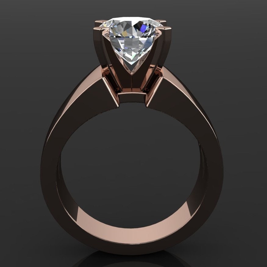 Cleo ring 2.2 carat round NEO moissanite engagement ring | Etsy