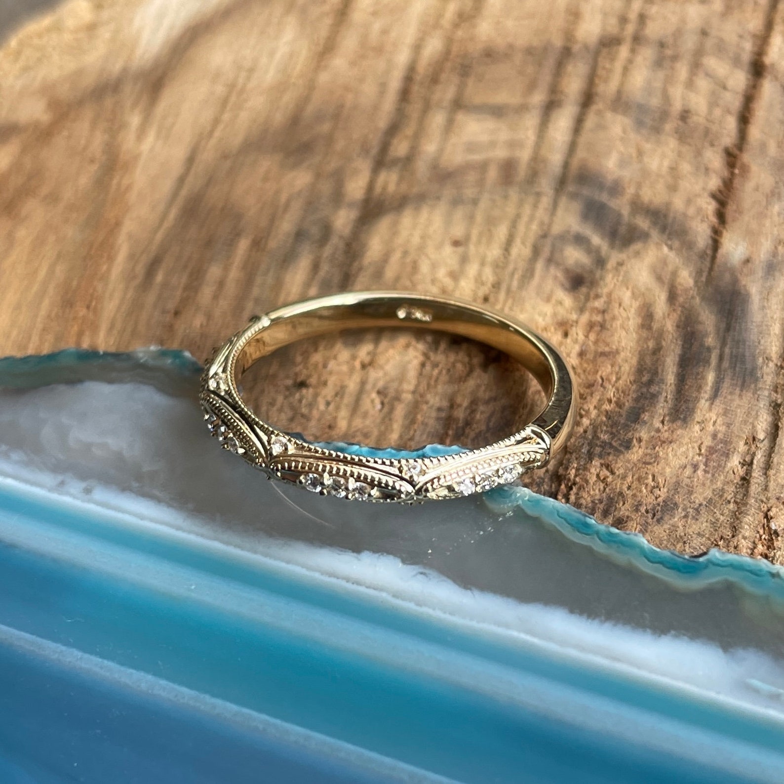 Annette Wedding Band - Vintage Style Wedding Ring, Diamond Ring - Etsy