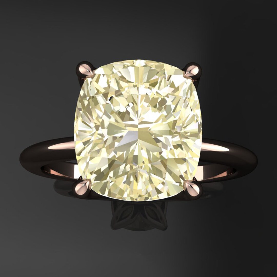 Natalie Ring - 2.8 Carat Old Mine Cut Cushion ZAYA Moissanite ...