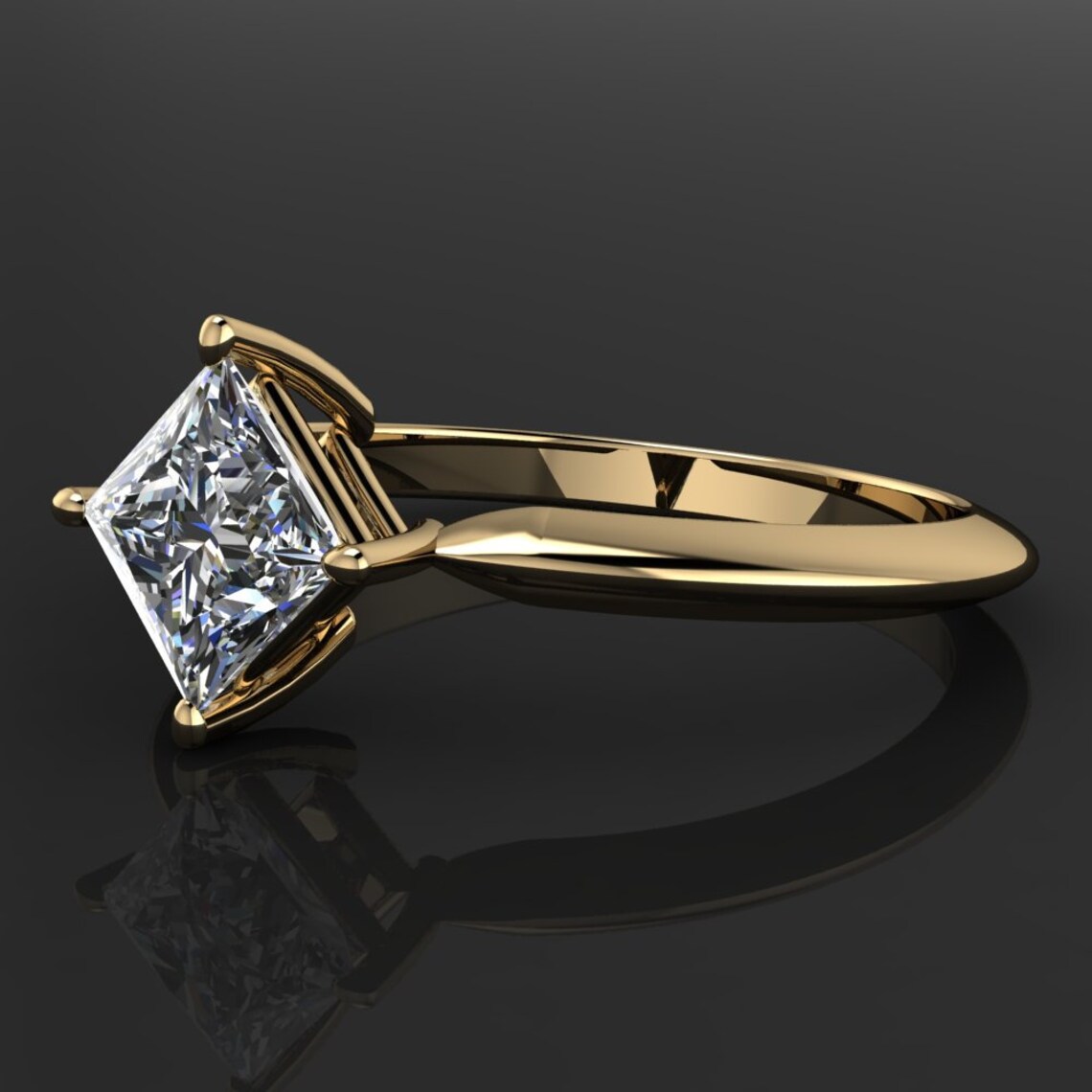 Princess Cut Moissanite Engagement Ring Arden Ring Promise - Etsy