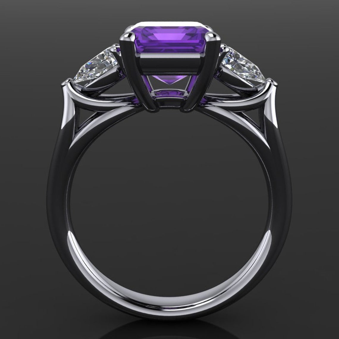 Crazy Rich Asians Ring 2 Carat Amethyst Ring Moissanite - Etsy