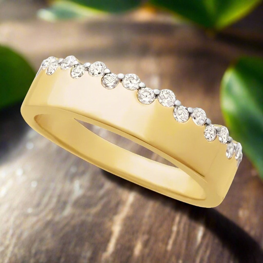 Monaco Ring - Diamond Wedding Band - Diamond Ring, Bubble Ring, Right ...