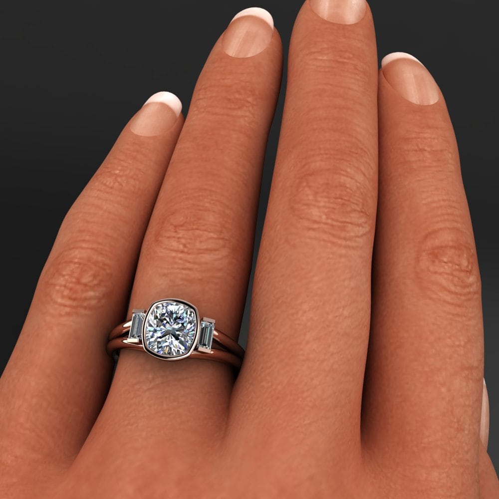 Azul Ring 2 Carat Elongated Cushion Cut Moissanite | Etsy