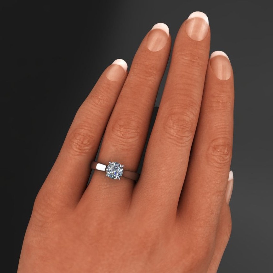 Custom sabra ring 1 carat round cut NEO moissanite | Etsy