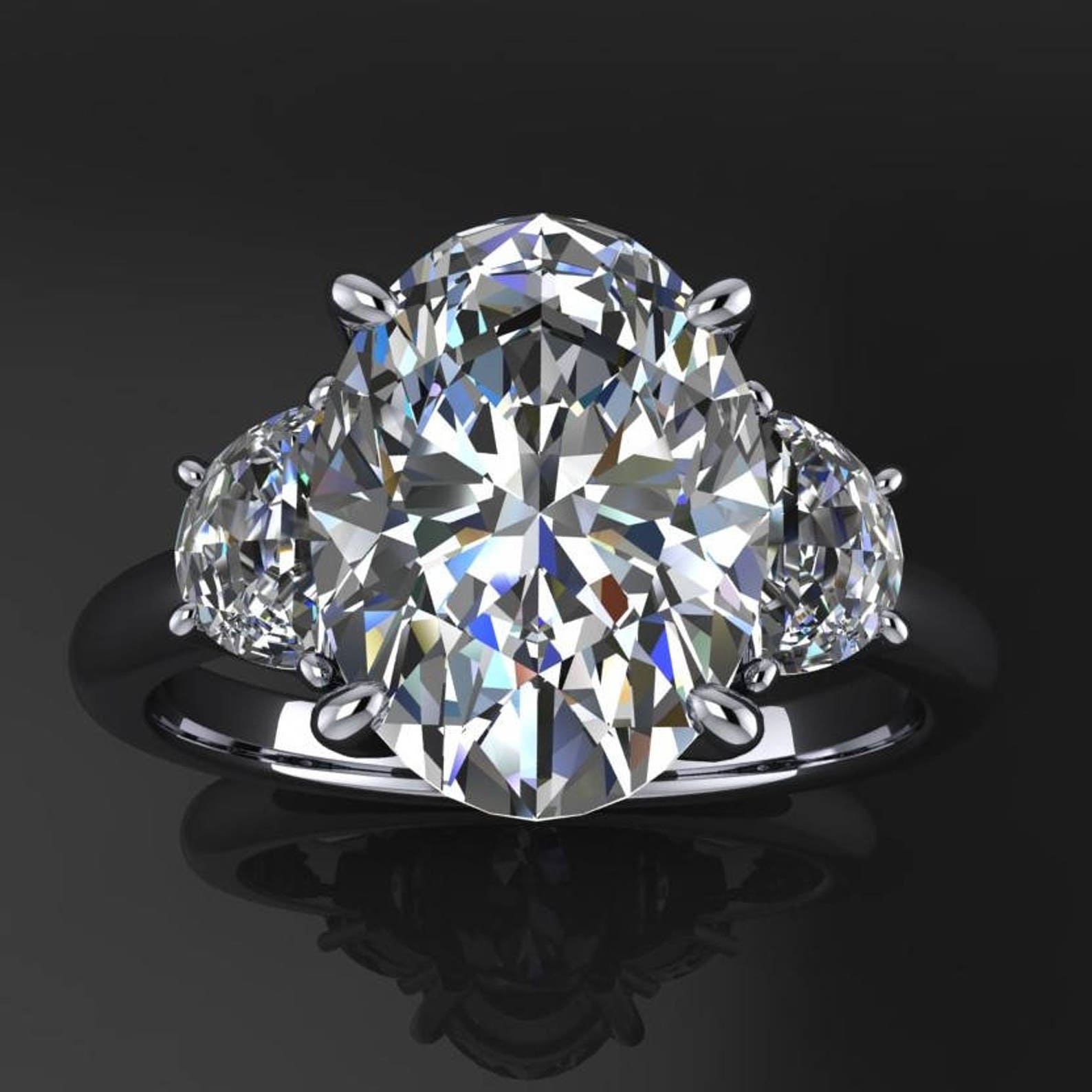 Jessica Ring 3.5 Carat Oval ZAYA Moissanite Engagement Ring - Etsy