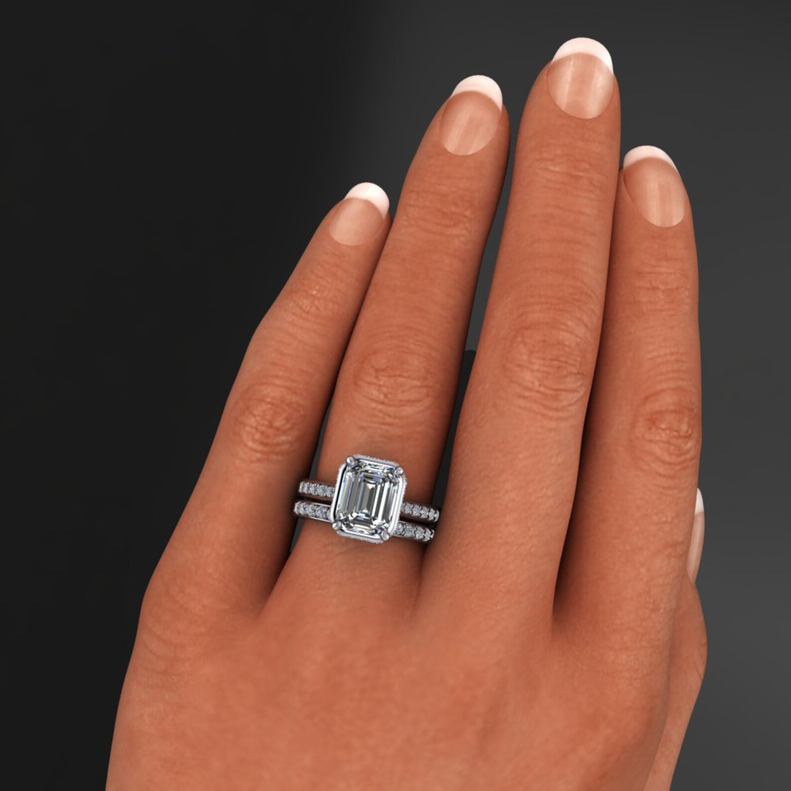 Talbot Wedding Band Diamond and White Gold Wedding Ring - Etsy