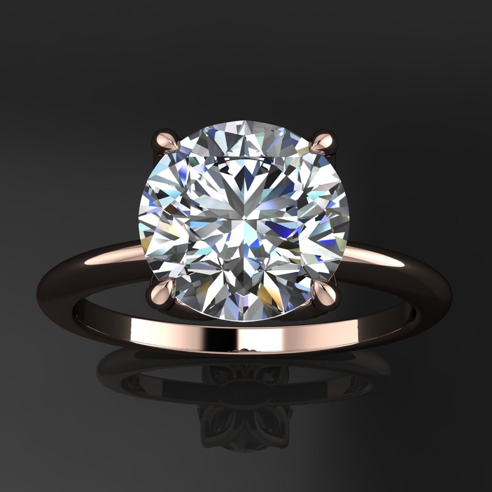 Natalie Ring 2 Carat NEO Moissanite Engagement Ring Round | Etsy