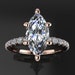 Azul Ring Elongated Cushion Cut Moissanite Engagement Ring, 3 Stone ...