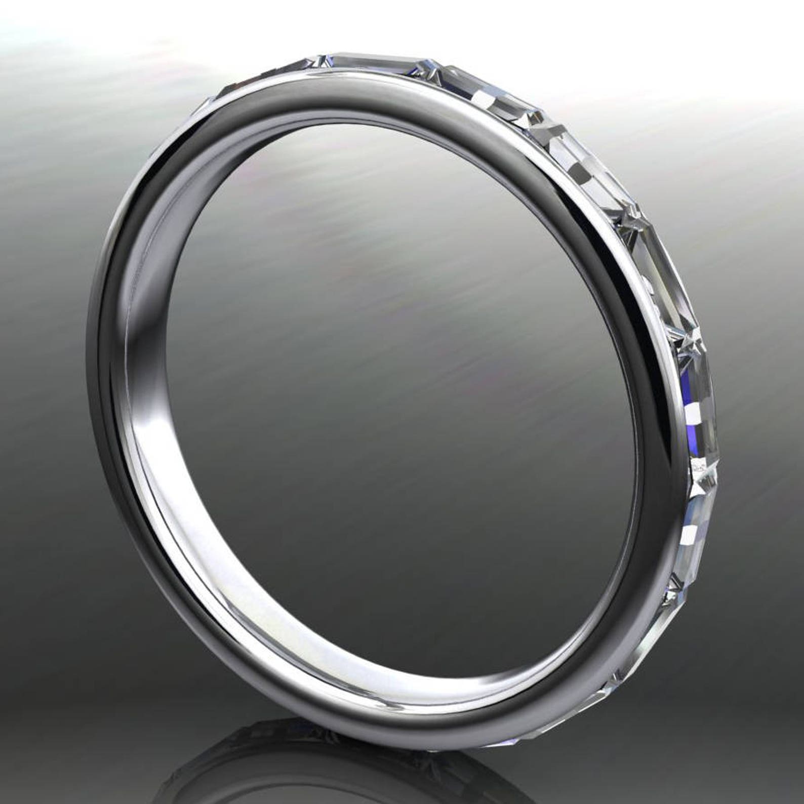 Serena Ring East West ZAYA Moissanite Eternity Band | Etsy