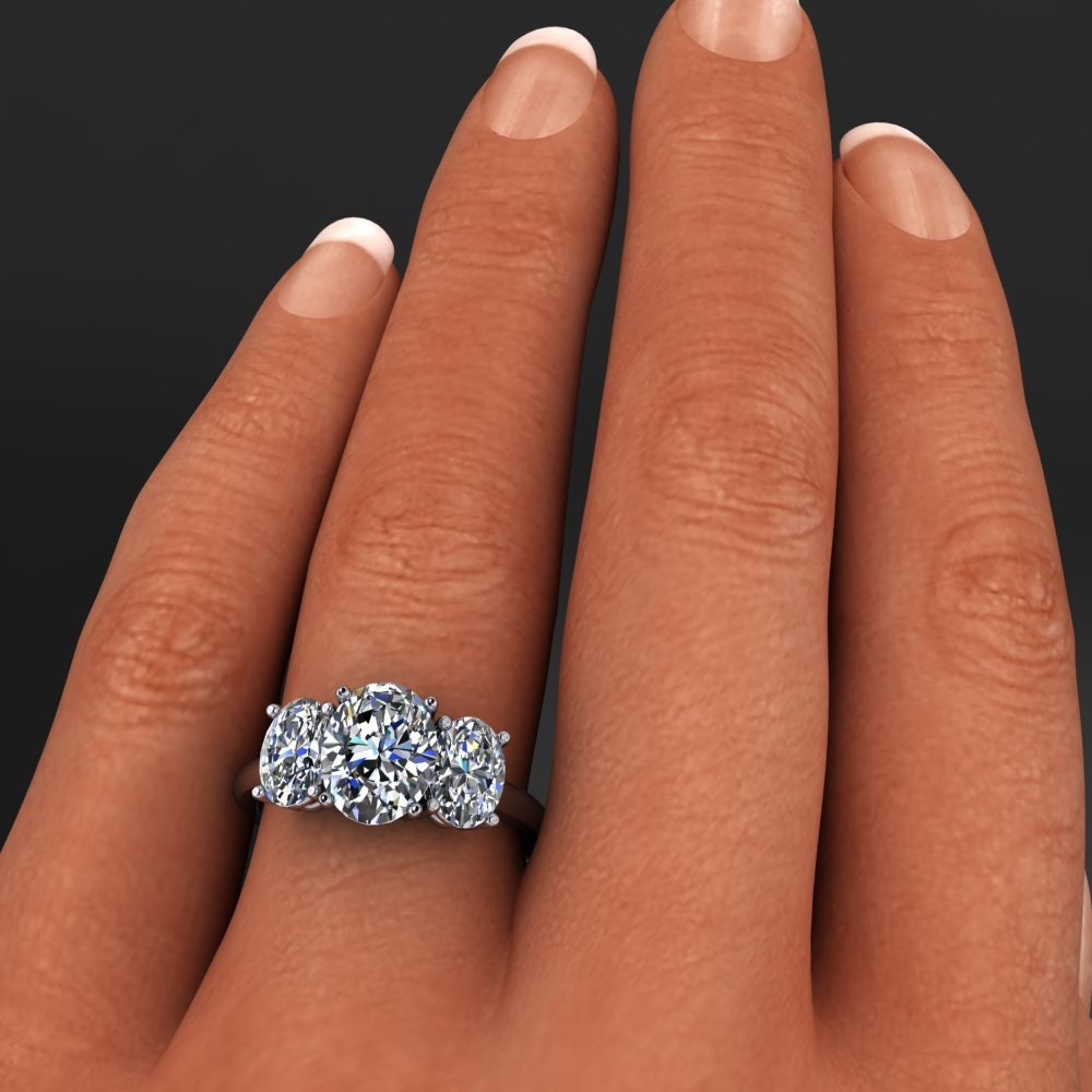 Addison Ring 2 Carat Oval NEO Moissanite Engagement Ring 3 | Etsy