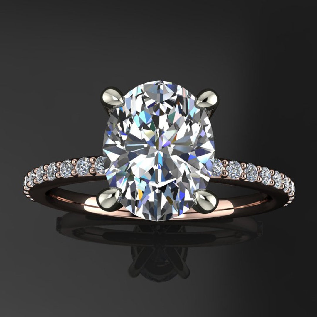Shay Ring 2 Carat Oval NEO Moissanite Engagement Wedding Set - Etsy
