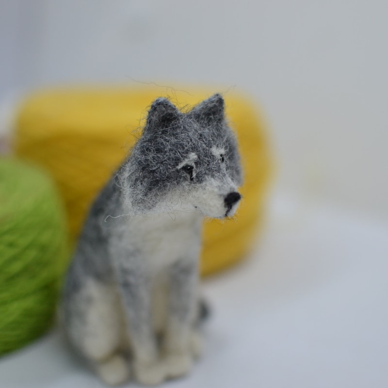 Needle Felted Wolf - Etsy