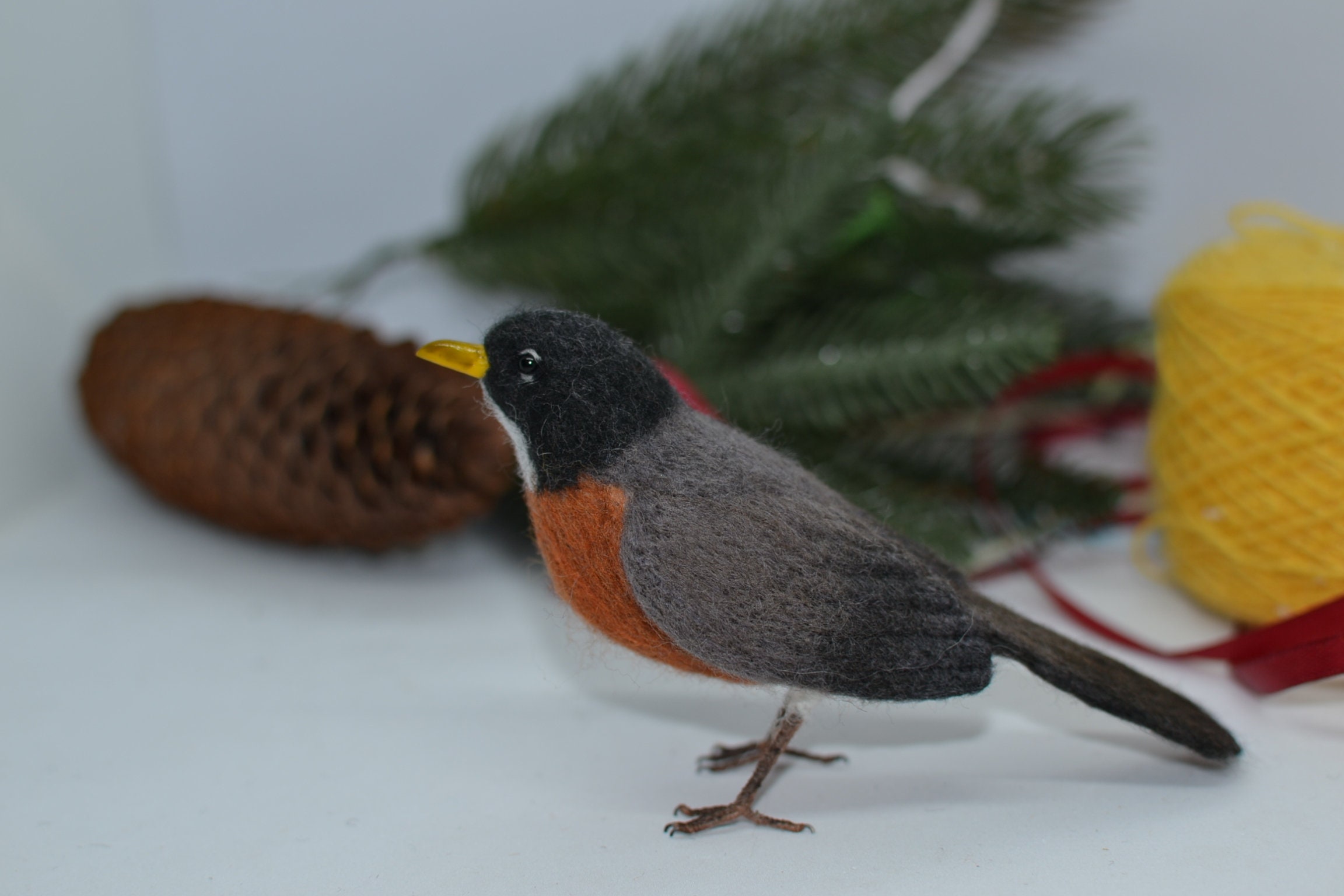 Needle Felted American Robin. - Etsy