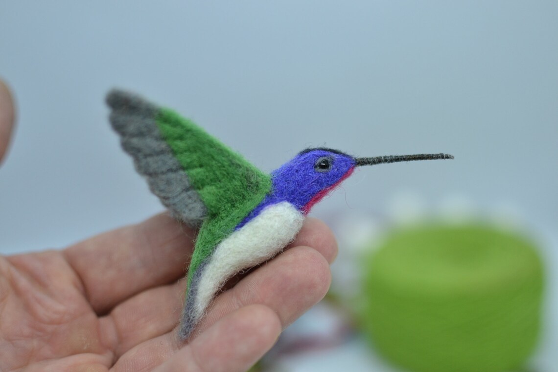 Needle Felted Hummingbird(green). Needle Felt Birds. Needle Felted Bird ...