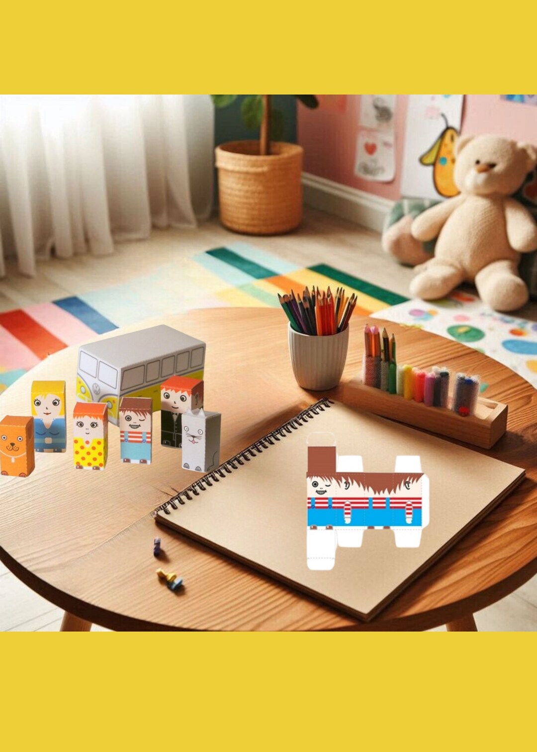 Paper Block Toy-paper Puppet-family and Child Activities-craft ...