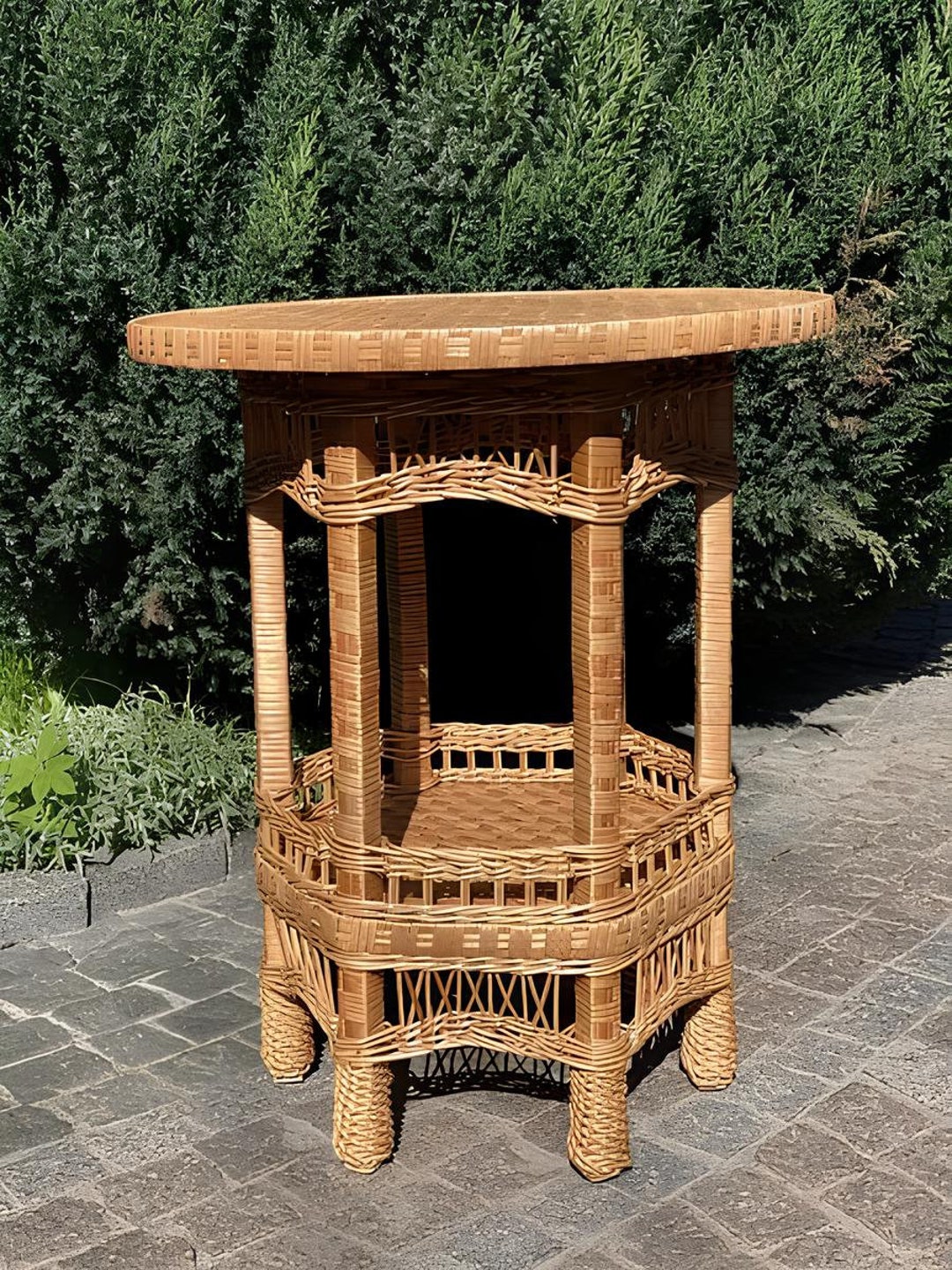 Boho Wicker Table Rattan Coffee Table Custom Wicker Corner Table ...