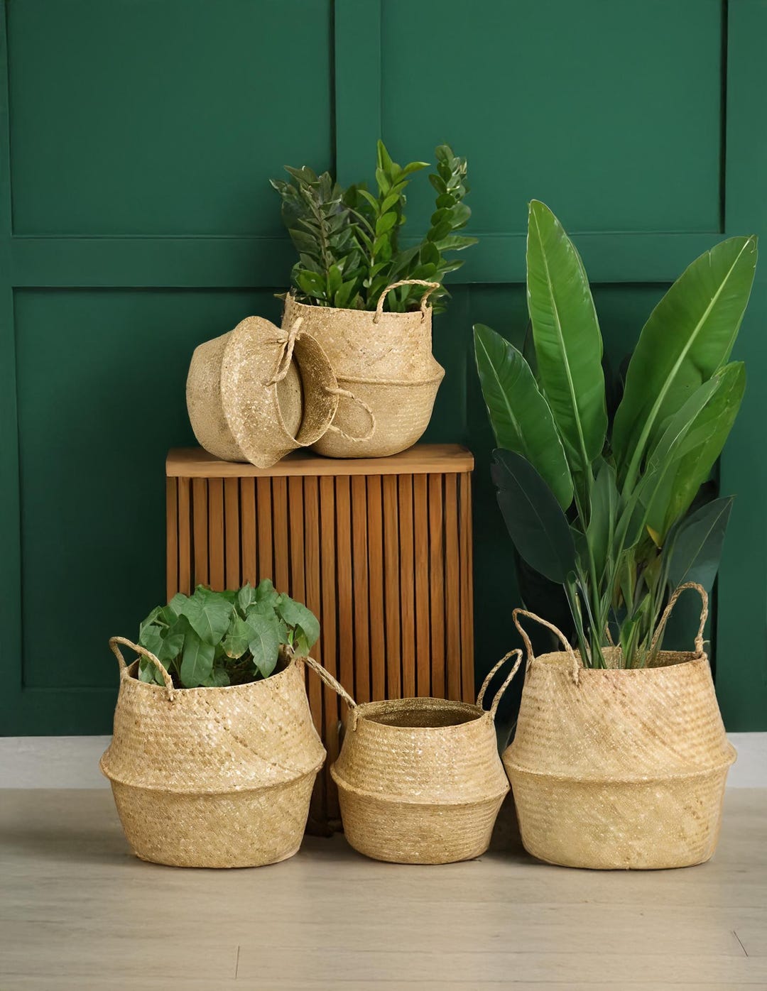 Nordic Style Seaweed Wicker Basket for Home Storage Perfect for Dirty ...