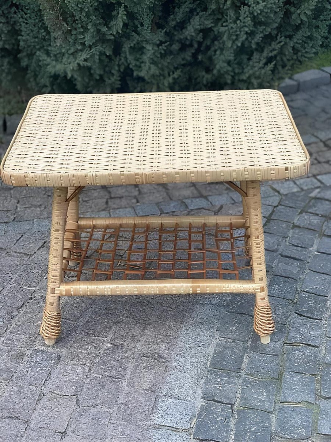 Rattan Coffee Table Custom Wicker Corner Table Dessert Table Little ...