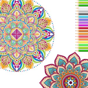 10 Mandala Coloring Pages - Etsy