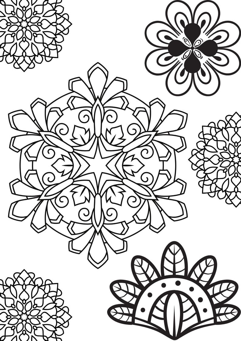 10 Mandala Coloring Pages - Etsy