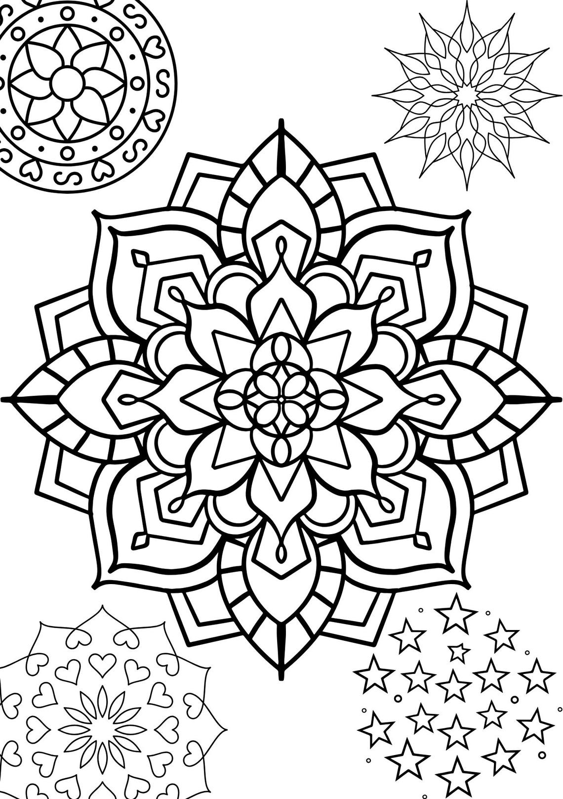10 Mandala Coloring Pages - Etsy