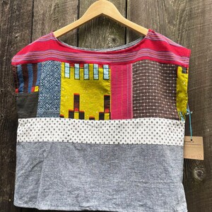 The LINEN PATCHWORK CROP Made of Upcycled and Vintage Fabric Scraps One ...