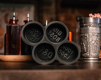 Whiskey Ice Cubes Custom Mold Tray With Text or Monogram, Personalized ...