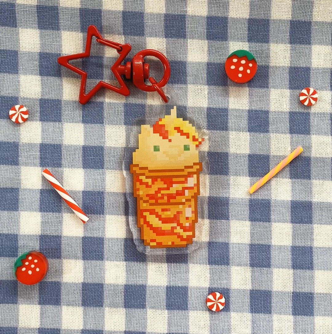 MLP Sunset Shimmer Pixel Latte Charm - Etsy