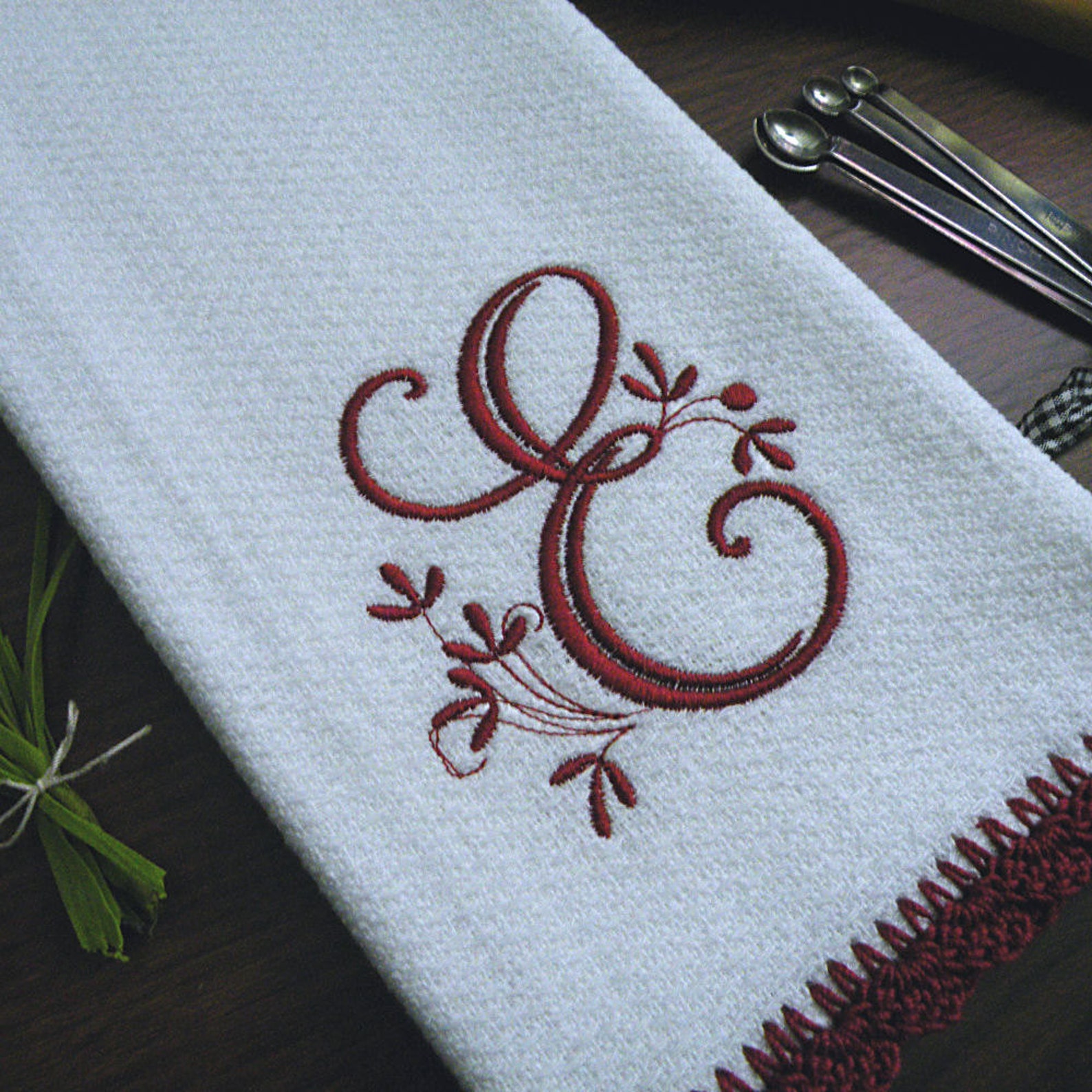 Monogrammed Towel Kitchen Towel Personalized Dish Towel - Etsy