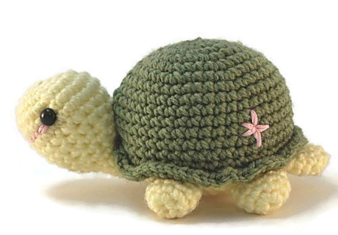 Green Crocheted Turtle Crocheted Turtle Amigurumi Turtle | Etsy