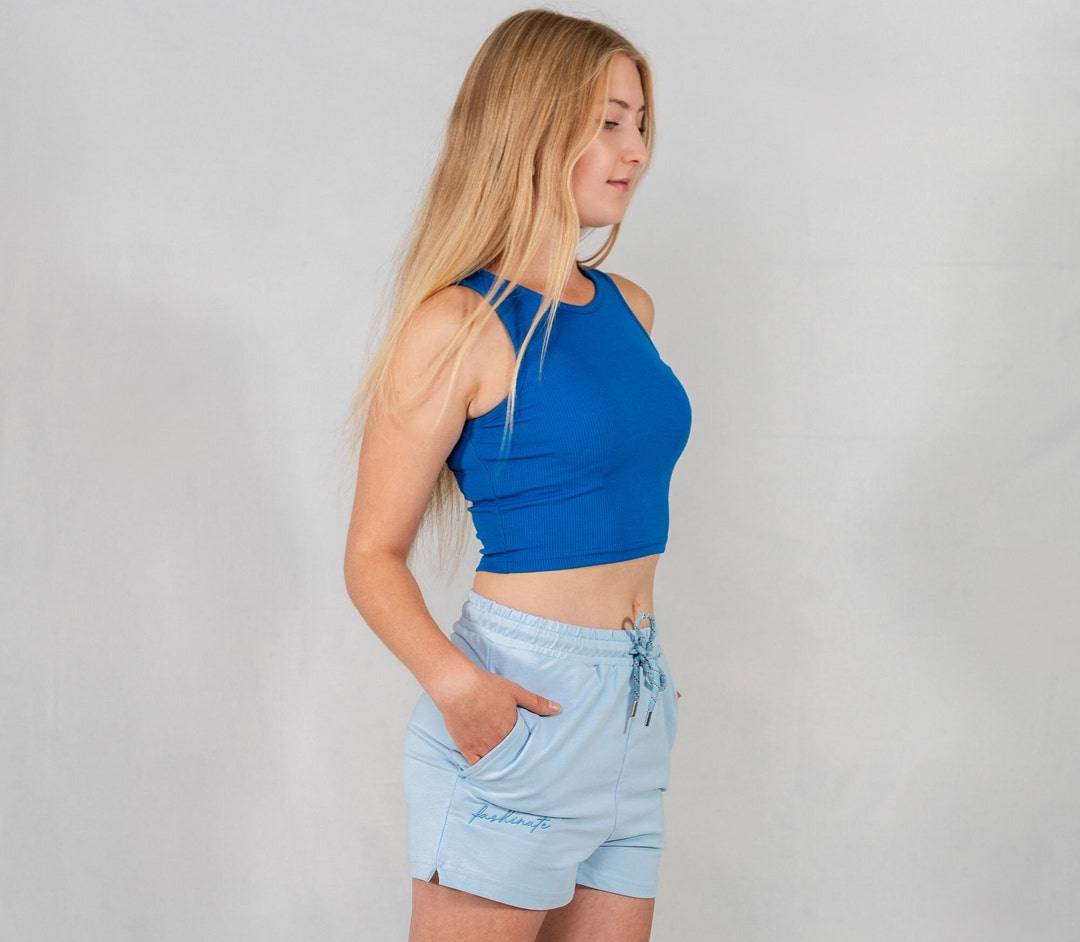 Crewneck Rib-knit Active Wear Sleeveless Tank Crop Top - Etsy