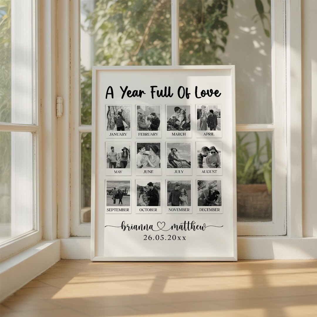 Custom Polaroid Photo Anniversary Print Poster, Anniversary Gift, 1st ...