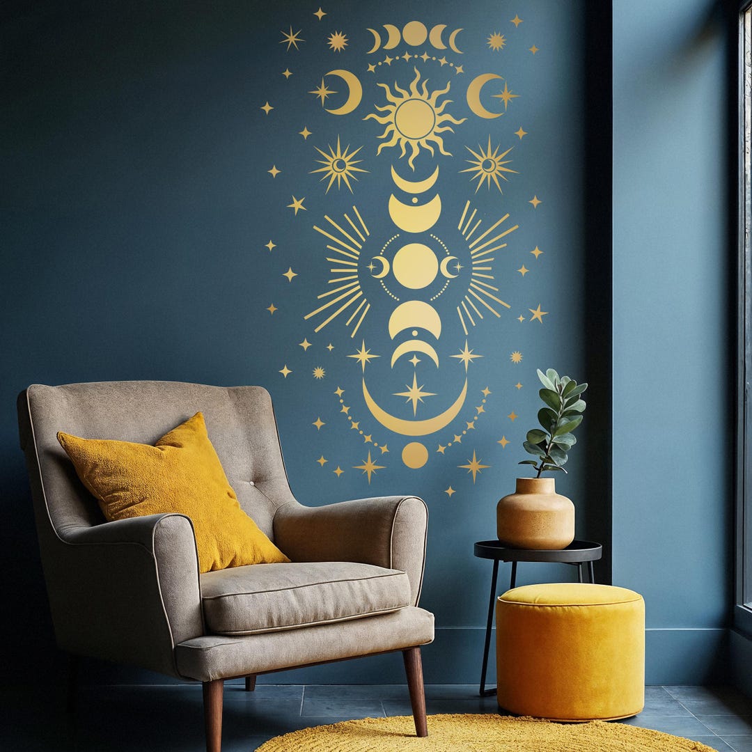 Magic Moon, Sun, and Star Constellations Celestial Wall Decal | Boho ...