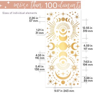 Celestial Wall Decal With Moon, Sun, and Star Constellations – Boho ...