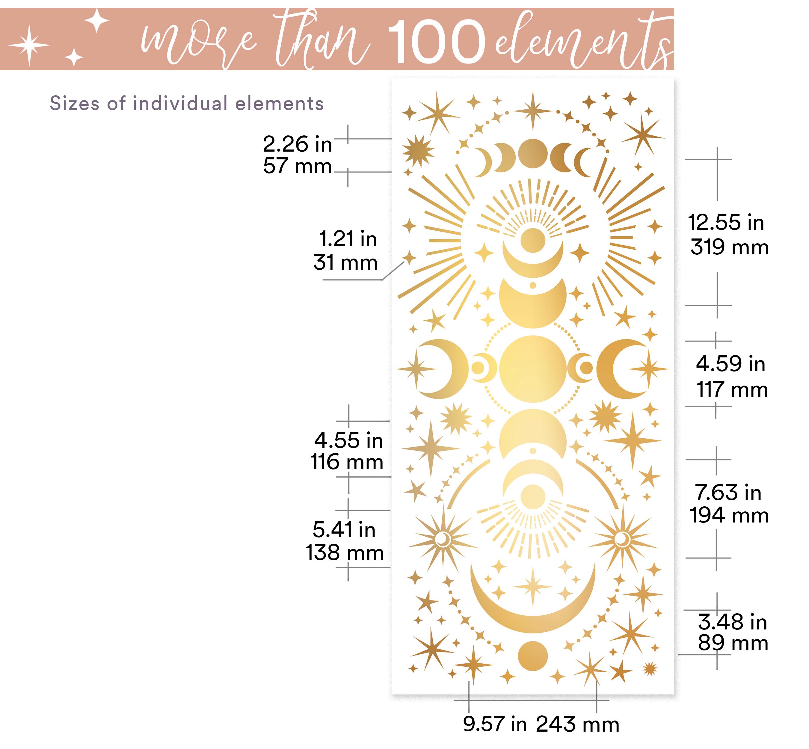 Celestial Wall Decal With Moon, Sun, and Star Constellations – Boho ...