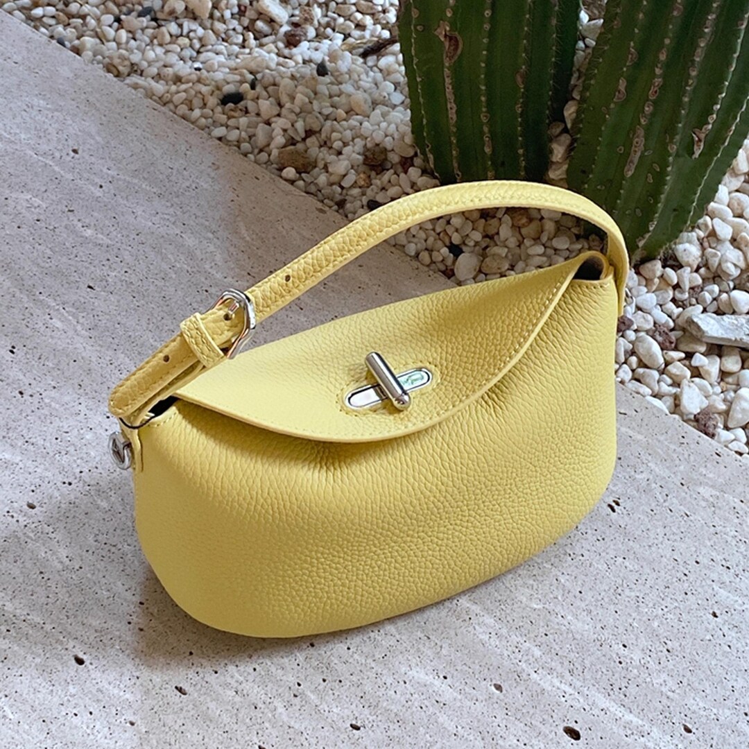 Genuine Leather Handbag, Minimal Small Top Handle, Women's Leather ...