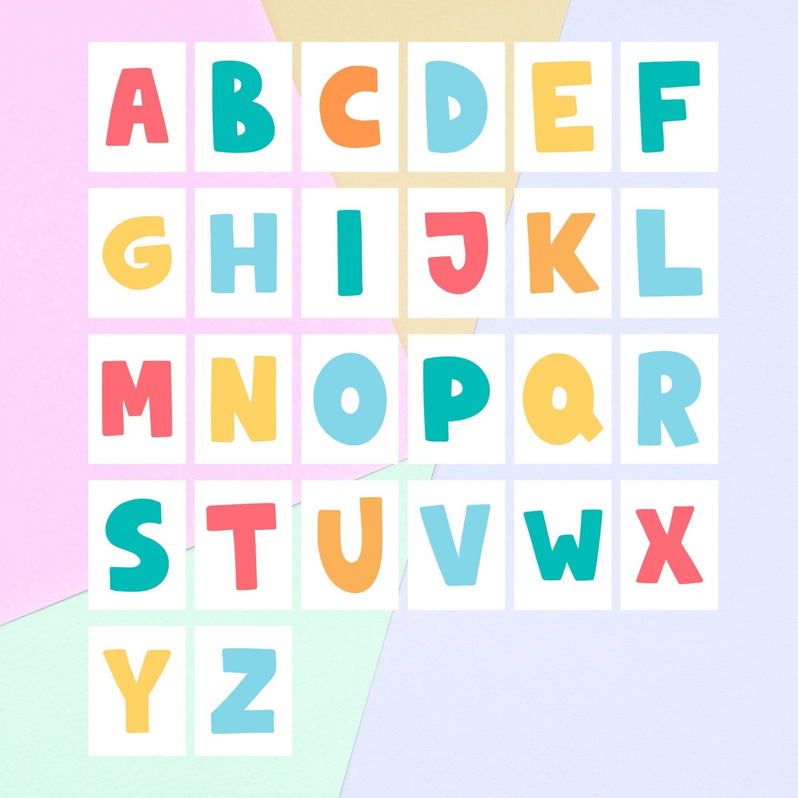 Alphabet Learning Cards | Alphabet Flashcards | Children's School ...