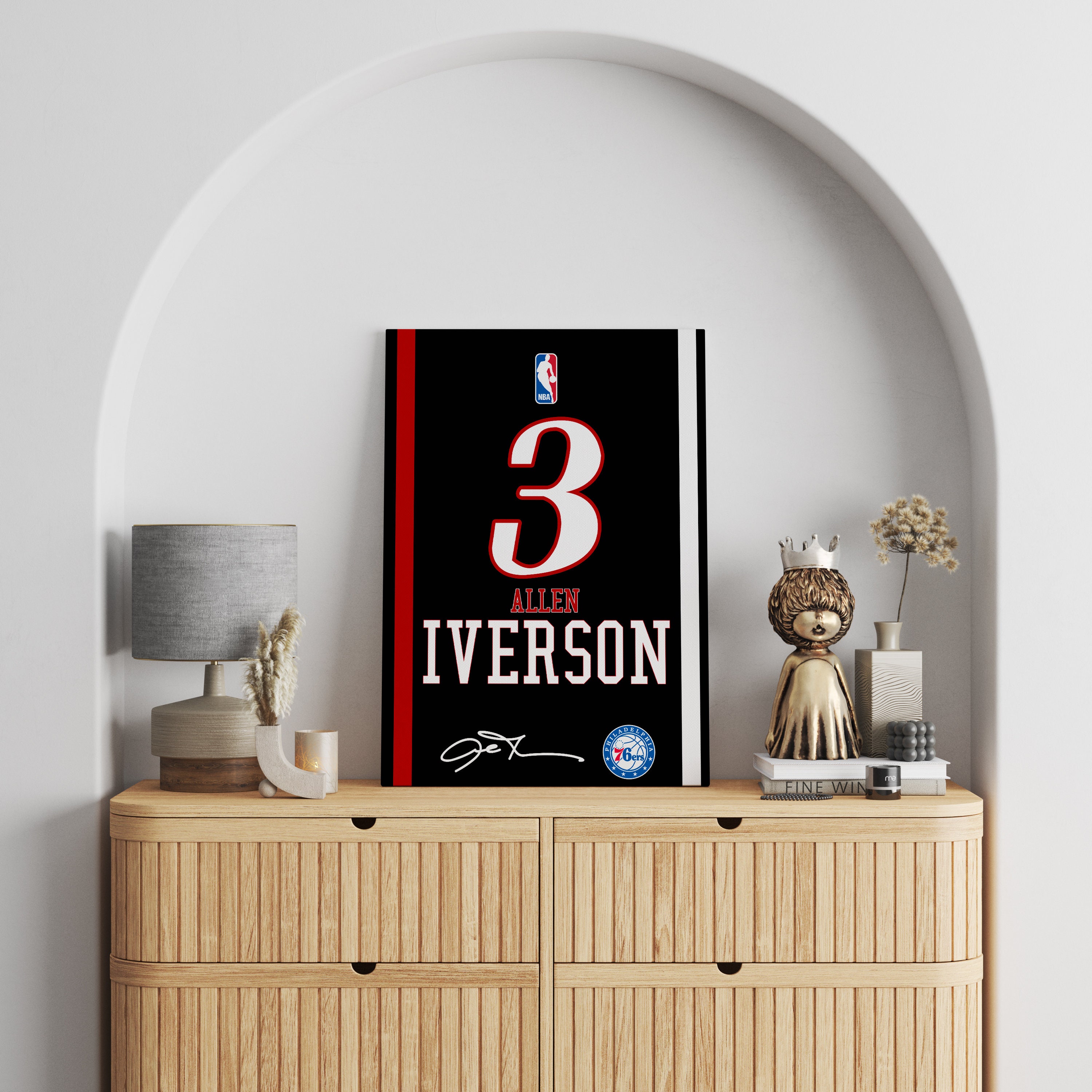 Allen Iverson Poster, Philadelphia 76ers Print, NBA Poster, Sports ...