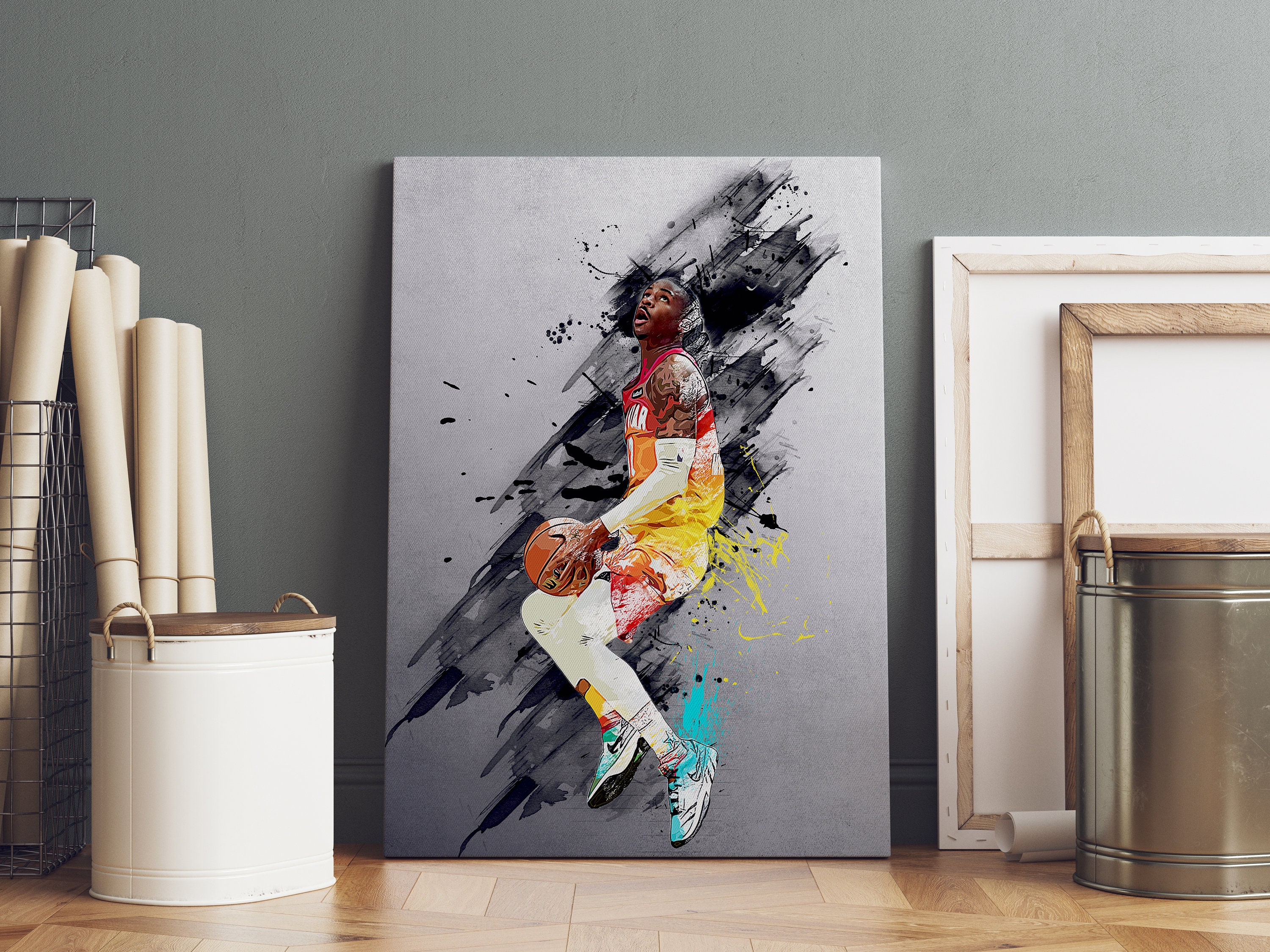 Ja Morant Poster Dunk Memphis Grizzlies NBA Framed Wall Art Home Decor ...