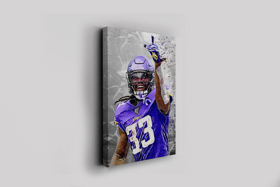 Dalvin Cook Poster, Minnesota Vikings Canvas, Football Canvas Print ...