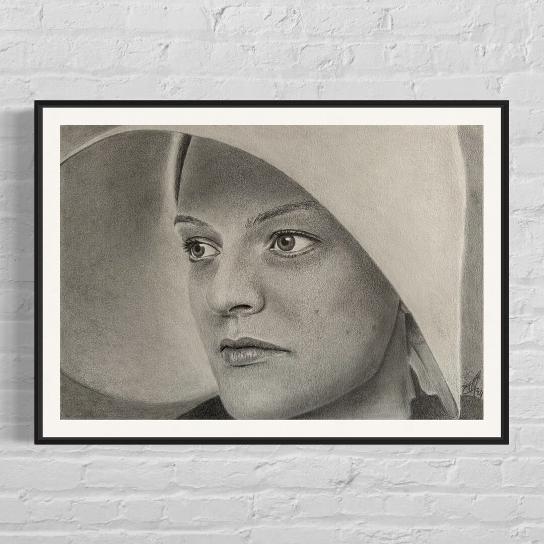 Elisabeth Moss Portrait Handmaids Tale June Osborne Offred Drawing Art ...